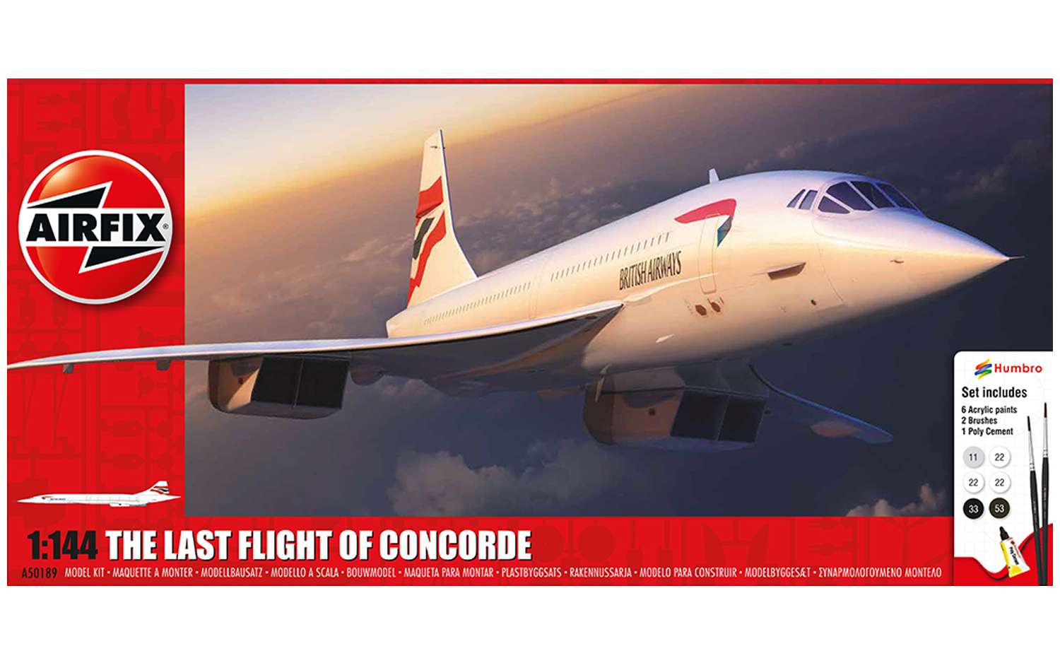 1:144 Airfix 50189 Concorde Plane - Gift Set