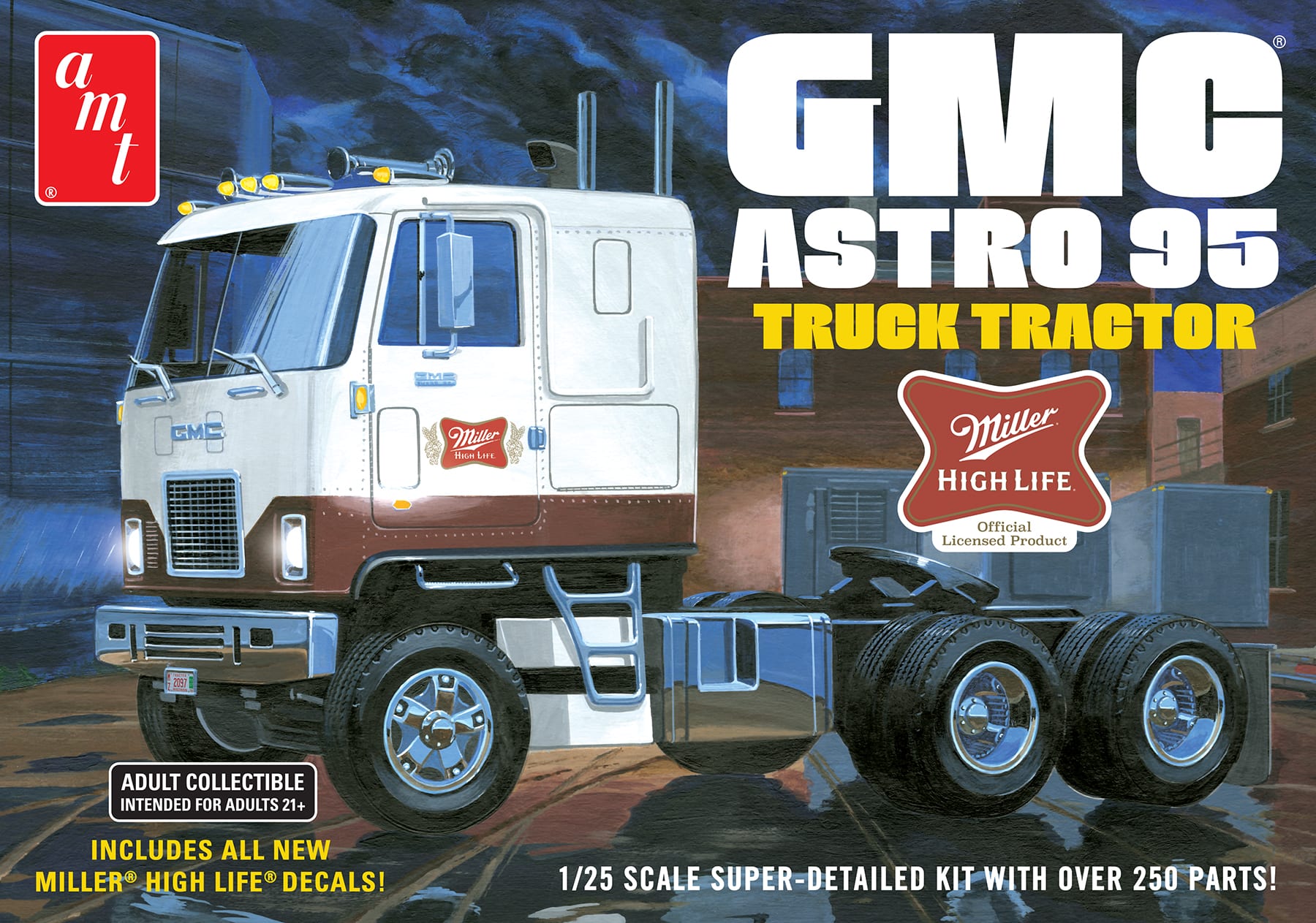 1:25 AMT 1230 Miller Beer GMC Astro 95 Semi Tractor Cab - Truck