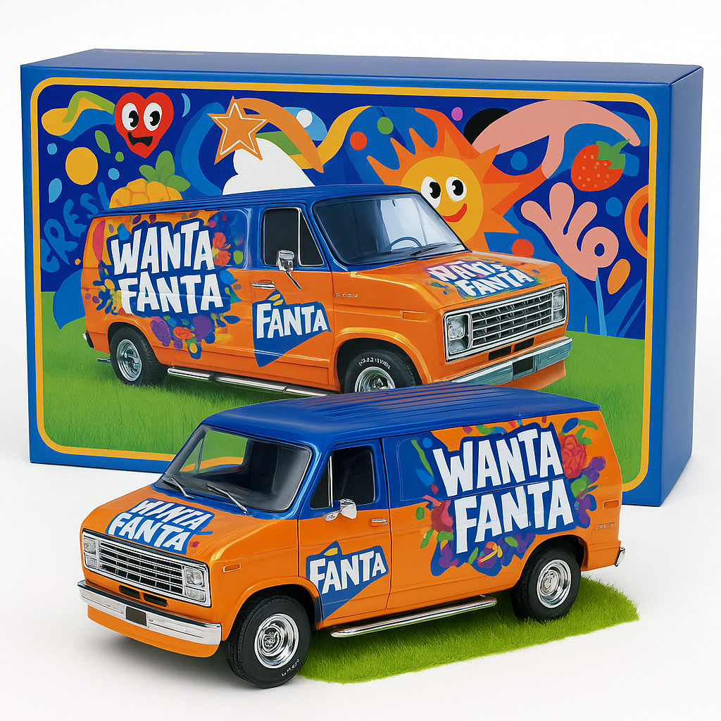 AMT 1:25 1977 Ford Econoline Busje - Fanta