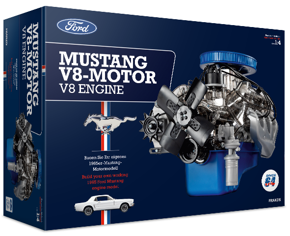1:4 Franzis 67501-9 Ford Mustang V8 Motor Engine Kit - V8 Model Engine