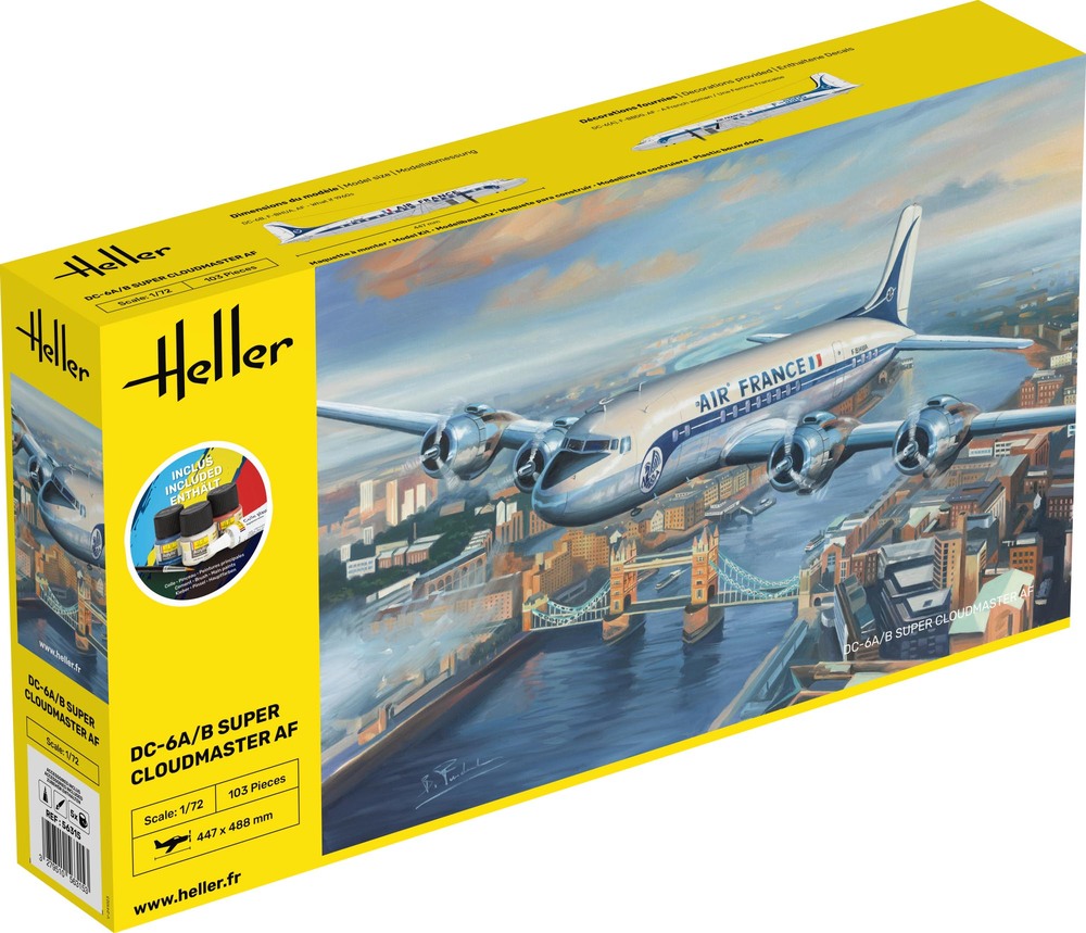 Douglas DC-6 1:72 Starter Kit - Heller 56315 Modelbouw