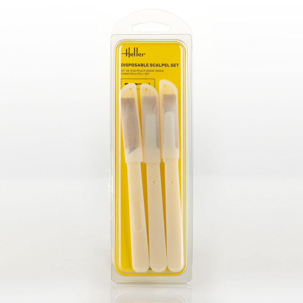 Heller 99006 Hobby Disposable Scalpel Set - 3 Pieces with Blades