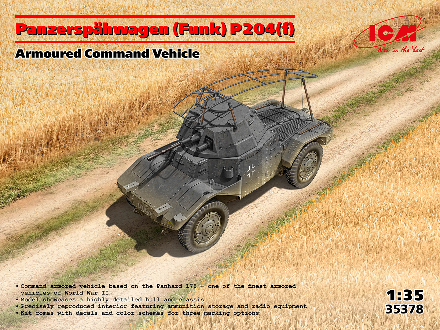 ICM 1:35 Panzerspähwagen P204(f) WWII German Armored Command Vehicle