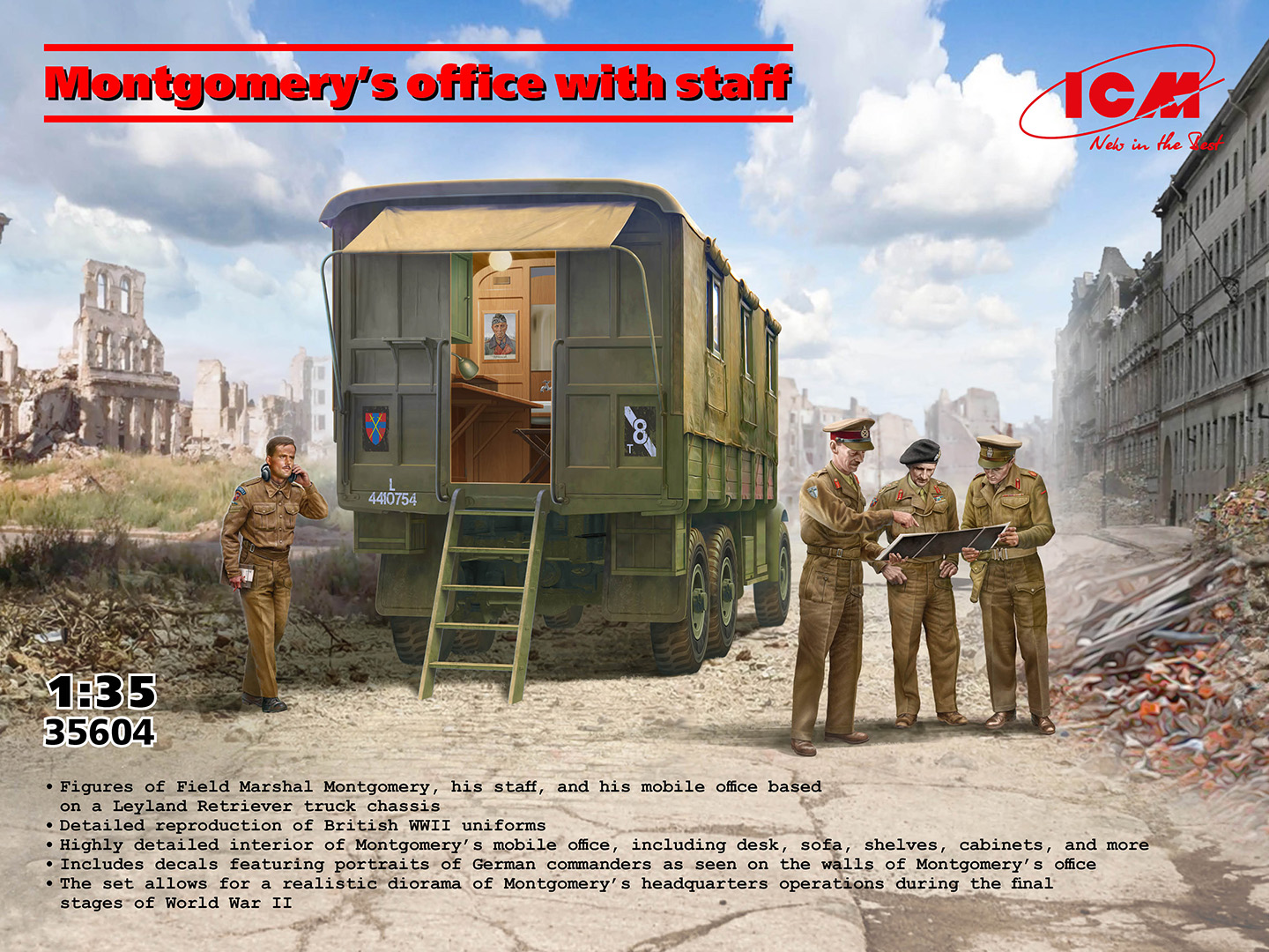 ICM 1:35 Montgomery’s Kantoor WWII Diorama met Leyland Truck