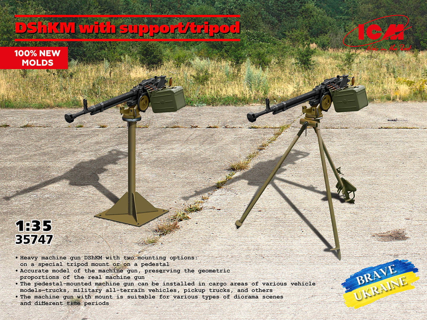 ICM 1:35 DShKM + Statief/Driepoot - 12,7mm MG - Pakket