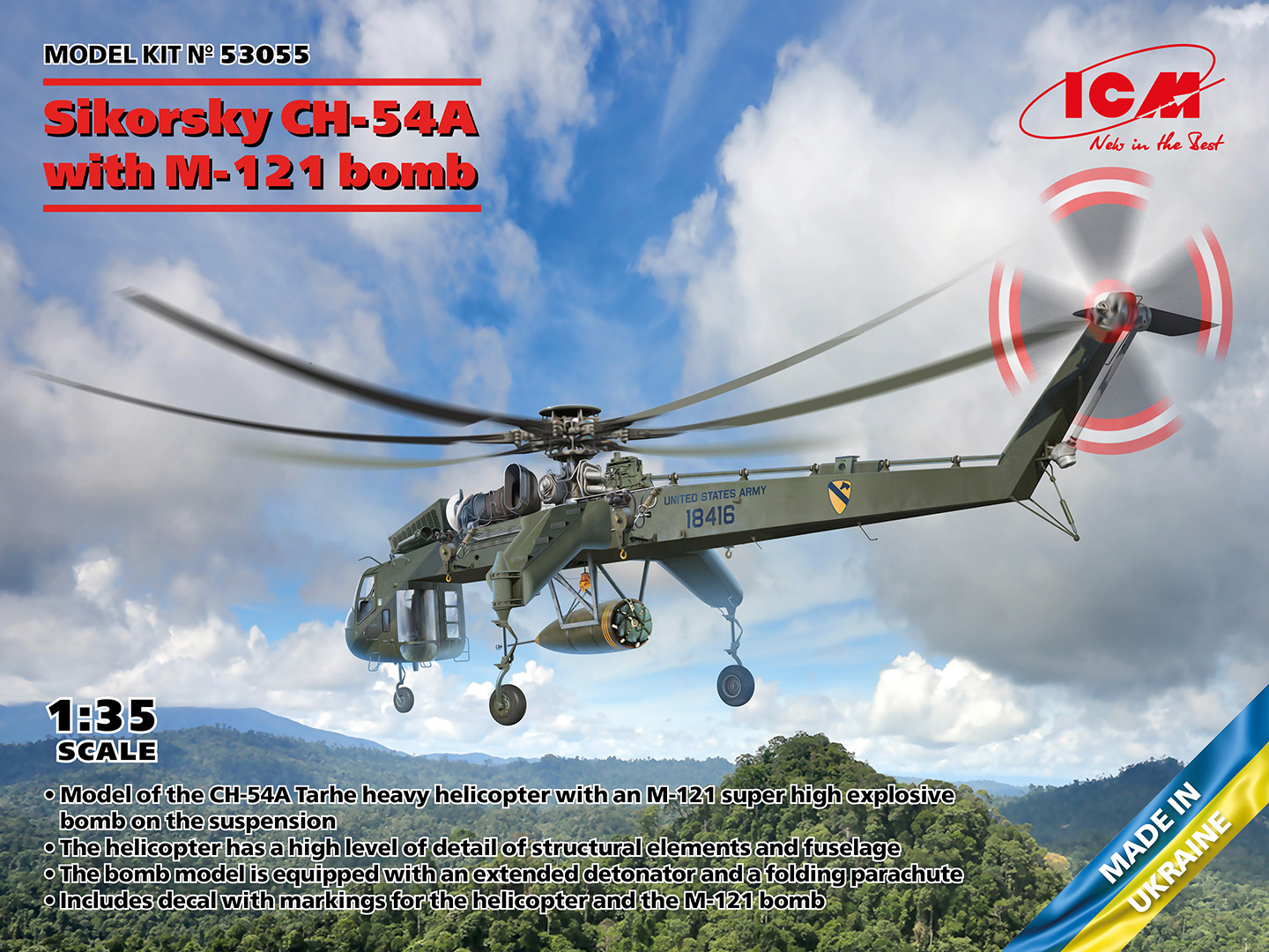 1:35 ICM 53055 Sikorsky CH-54A Tarhe - with BLU-82/B Daisy Cutter bomb