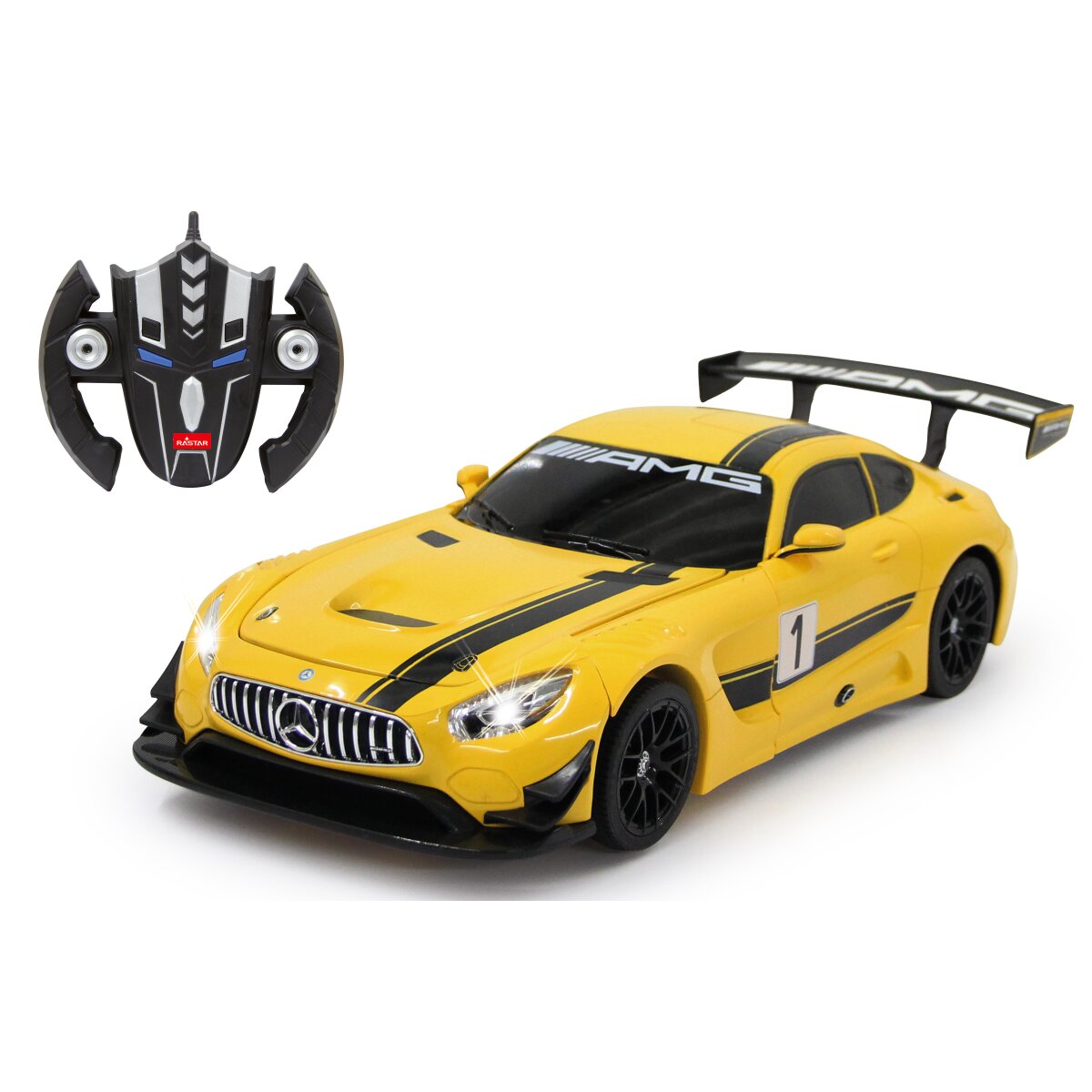 1:14 Jamara 410029 RC Auto Mercedes-Benz AMG GT3 Transformer Geel