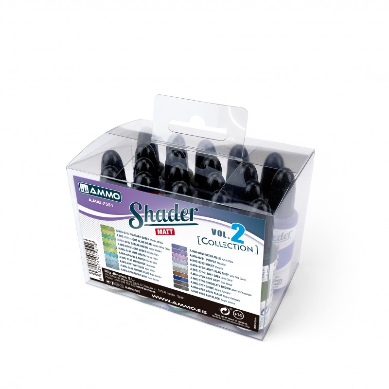 AMMO MIG 7551 Matte Shaders Deel 2 - Levendige Kleuren - 20x10ml