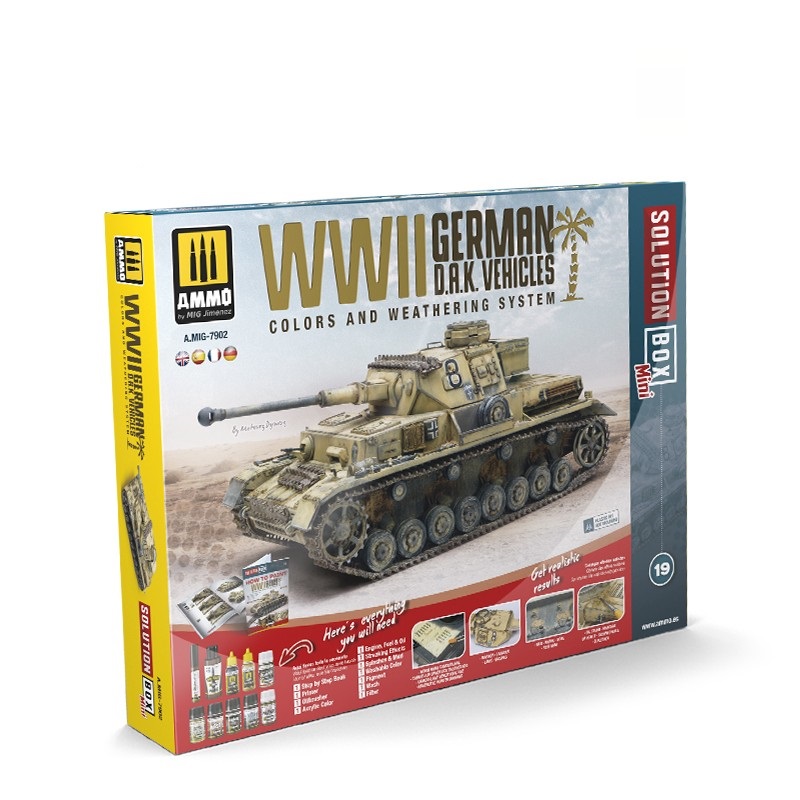 AMMO MIG 7902 WWII German DAK Vehicles - Solution Box Mini