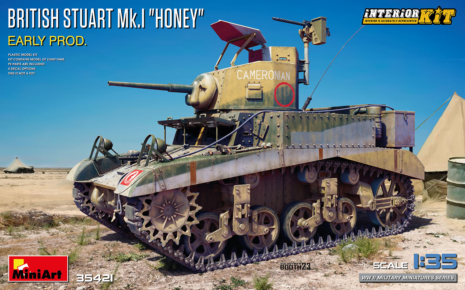 1:35 MiniArt British M3 Stuart Mk.I "Honey" Early Tank Kit