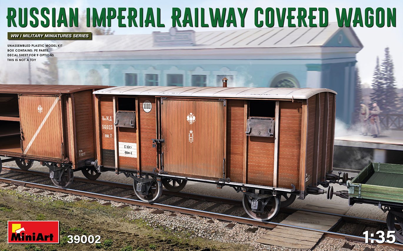 1:35 MiniArt 39002 Russian imperial railway covered wagon WWI for sale