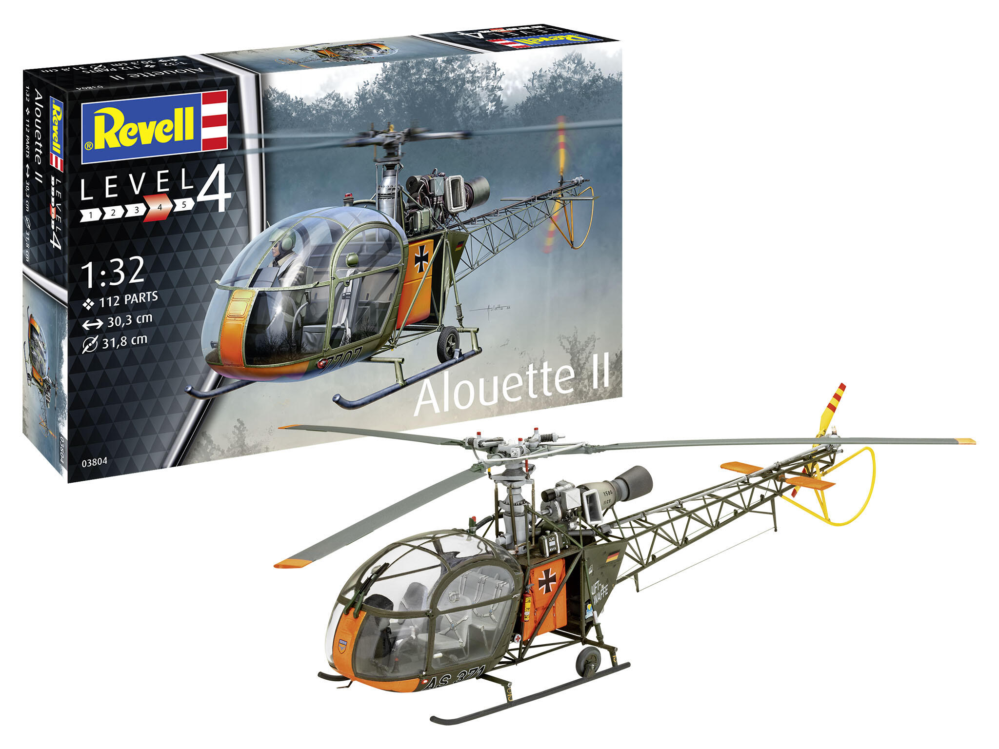 1:32 Alouette II Helikopter Model - Revell 03804