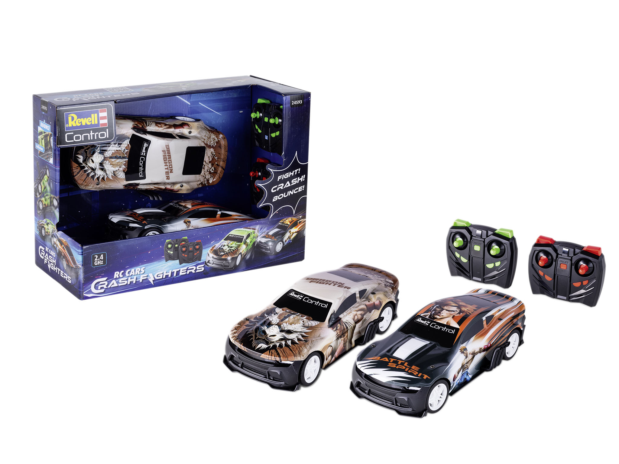 Revell 1:18 RC Car Set Crash Fighters 2 Cars 2.4GHz