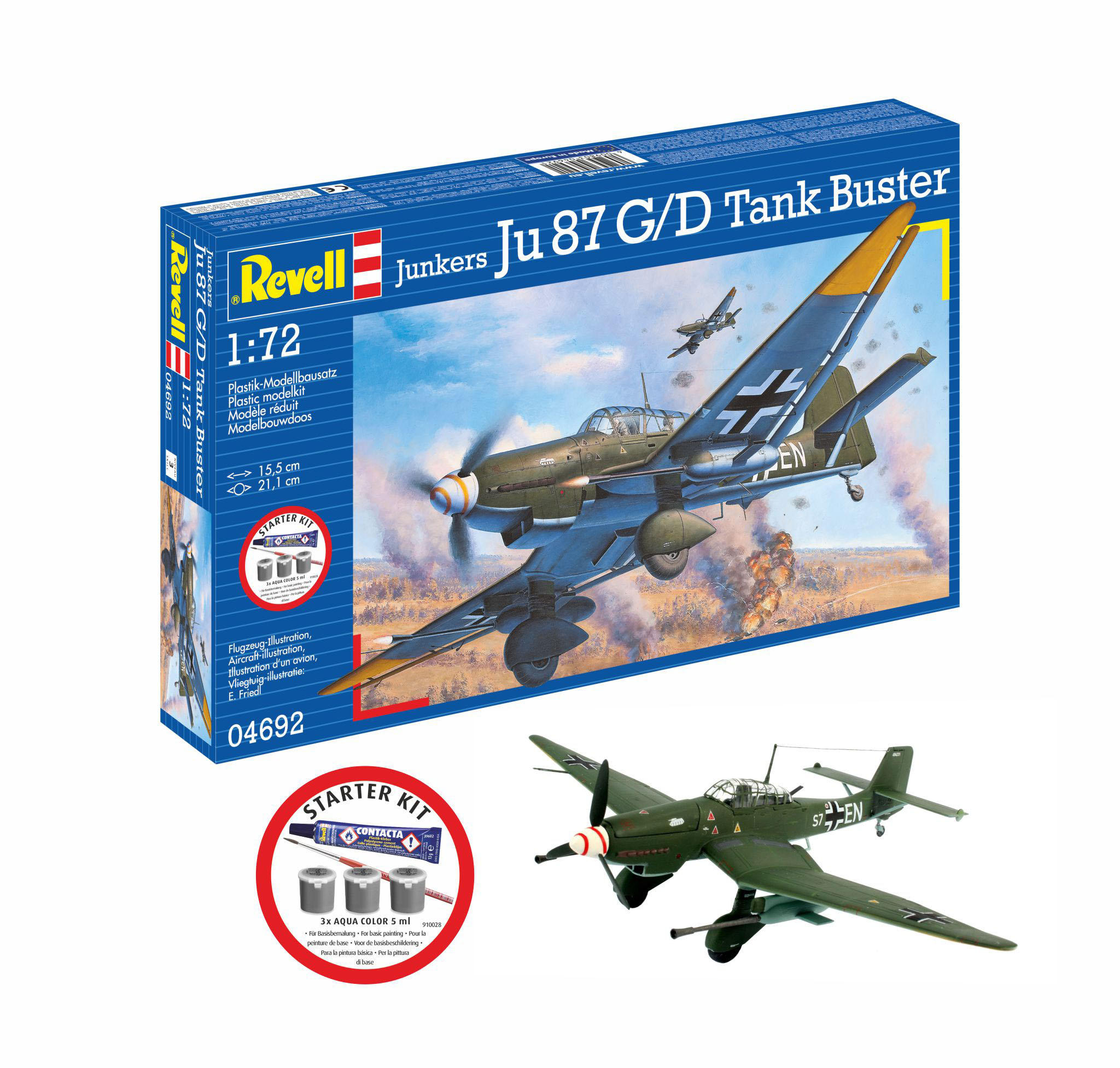 Revell 1:72 Junkers Ju 87 G/D Stuka Tank Buster - WWII - Starter Kit
