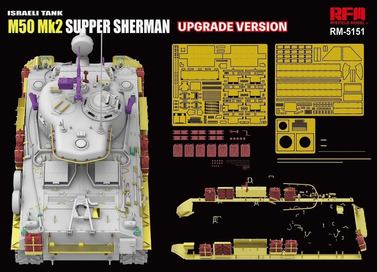 Rye Field 1:35 M50 Mk2 Super Sherman Upgrade Tank Kit