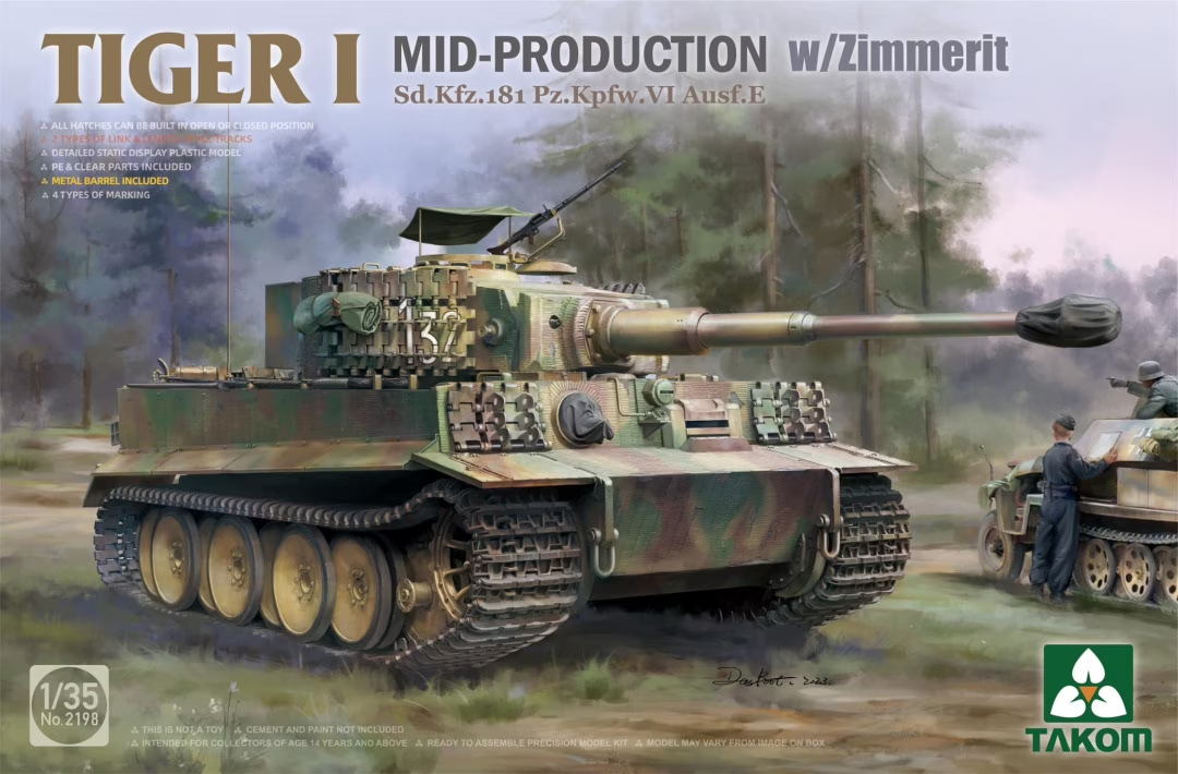 1:35 Takom 2198 Tiger I Mid-Production w/Zimmerit - Sd.Kfz.