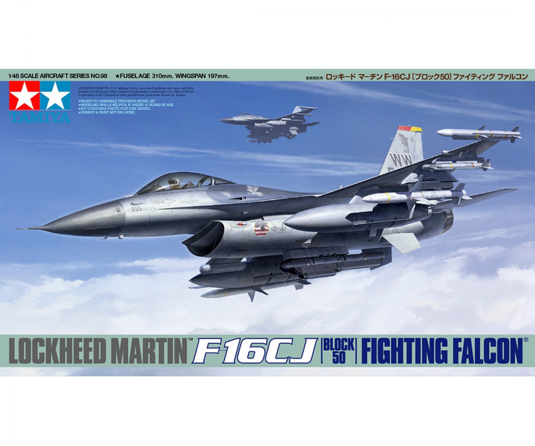 1:48 Tamiya 61098 F-16CJ Lockheed Martin Fighting Falcon - Block 50