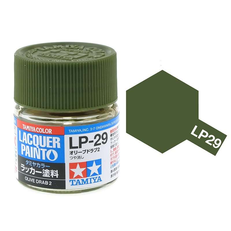 Tamiya LP-29 Olive Drab 2 - Matt - Lacquer Paint - 10ml