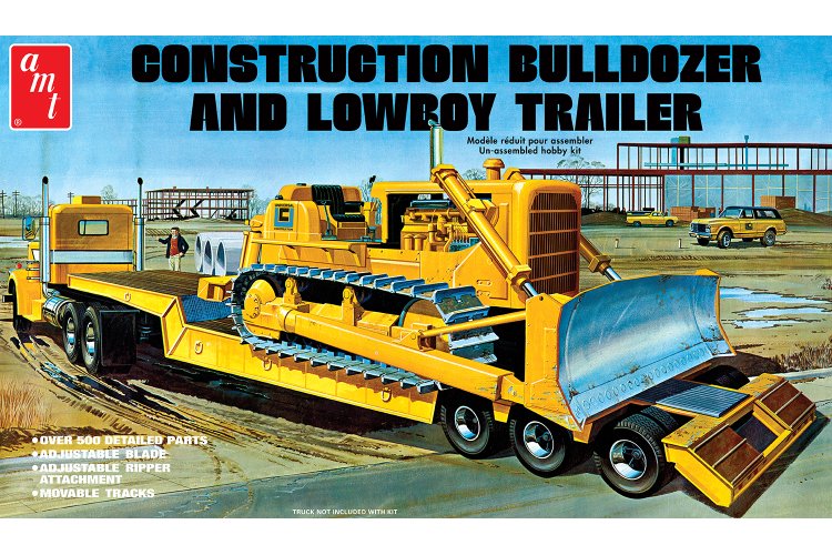 1:25 AMT 1218 Construction Bulldozer and Lowboy Trailer