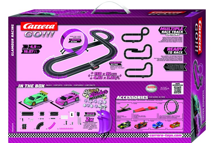 Carrera GO!!! Glamour Racing - Roze vs Turquoise GT - Racebaan
