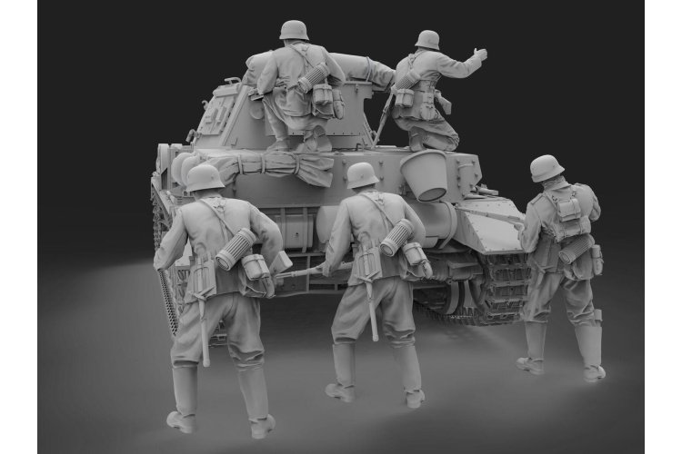 Das Werk DWF016 WWII German Tank Desant Troops - 5 Resin Figures