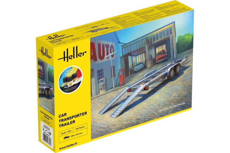 Heller Auto Transport Trailer - Aanhanger Starter Kit 1:24
