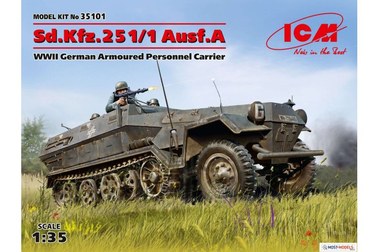 1:35 ICM 35101 Sd.Kfz.251/1 Ausf.A, WWII German Armoured Personnel Car