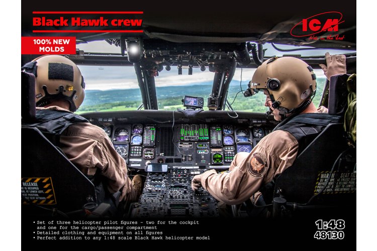 ICM 1:48 Black Hawk Crew Sikorsky S-70 Helicopter Figures Kit