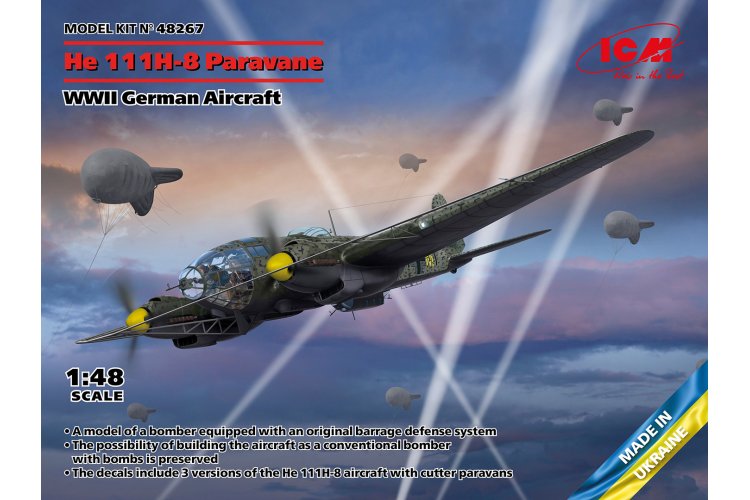 1:48 ICM 48267 Heinkel He-111H-8 Paravane - WWII German Aircraft