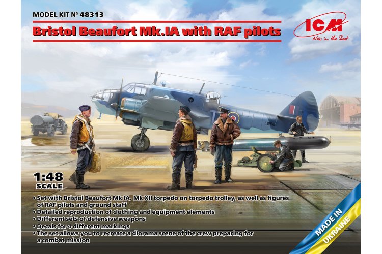 1:48 ICM 48313 Bristol Beaufort Mk.IA with RAF pilots