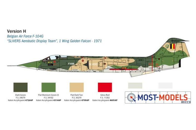 1:32 Italeri 2514 F-104 Starfighter G/S - Upgraded Edition RF version