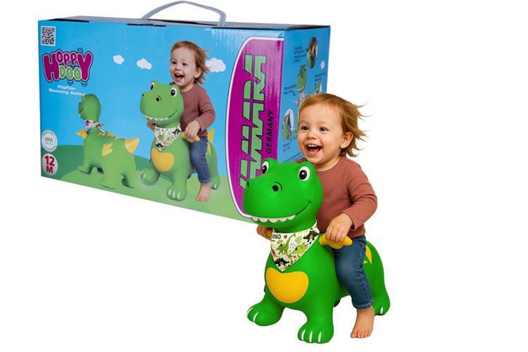 Jamara Bouncy Dino with Wings Green Junior with Pump
