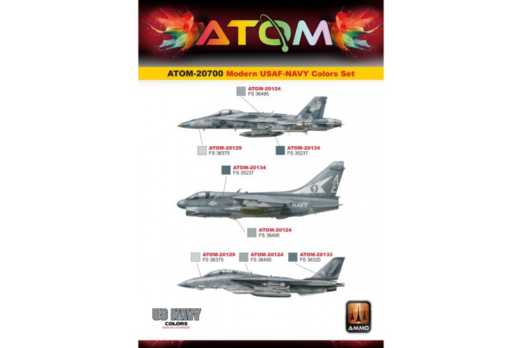 AMMO MIG 20700 ATOM - Modern USAF-NAVY Colors - Acryl Set 12x20ml