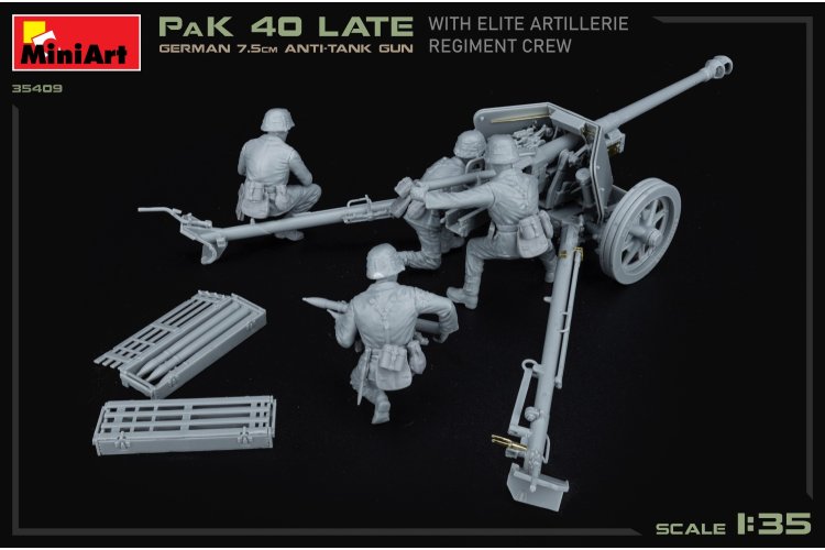 1:35 MiniArt 35409 German 7,5cm Anti-Tank Gun Pak 40 Late - w/Elite ...