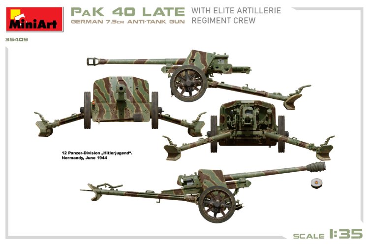 1:35 MiniArt 35409 German 7,5cm Anti-Tank Gun Pak 40 Late - w/Elite ...