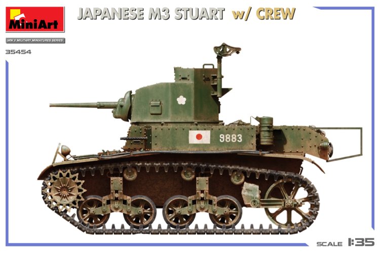 MiniArt Japanse M3 Stuart 1:35 - Tank met Bemanning