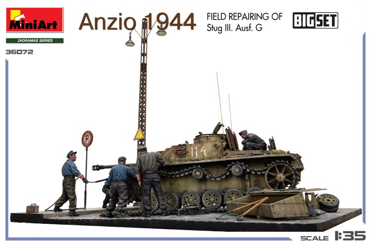 MiniArt 1:35 Anzio 1944 - Stug III Reparatie - Diorama Set