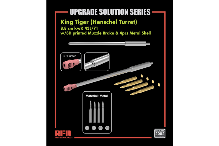 King Tiger 8.8 cm KwK 43/L71 Henschel Turret - 3D Printed - 1:35