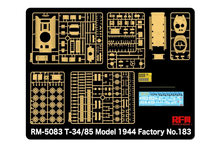 1:35 Rye Field Model 5083 T-34/85 Model 1944 Factory No. 183