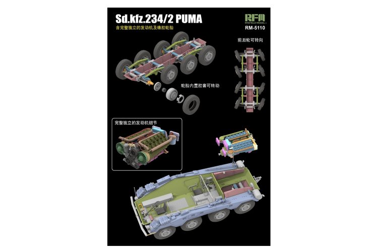 Rye Field Model Sd.Kfz.234/2 PUMA Engine Parts