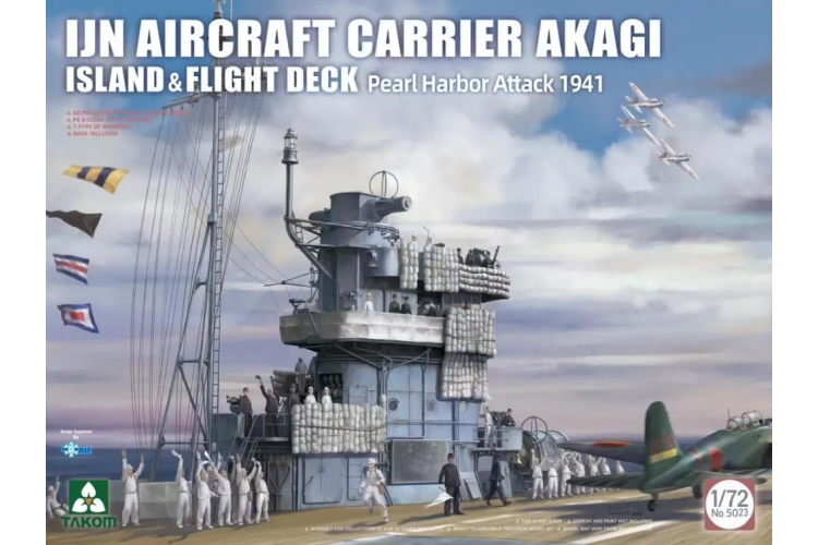 1:72 Takom 5023 IJN Aircraft Carrier Akagi island and flight deck - Pearl Harbor attack 1941