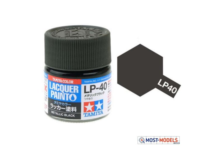 Tamiya LP-40 Black Metallic - Gloss - Lacquer Paint - 10ml