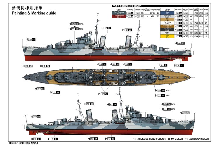 HMS Naiad Light Cruiser Dido-class 1:350 - Trumpeter