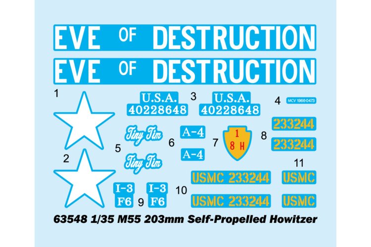 I Love Kit 63548 M55 203mm Self-Propelled Howitzer Model Kit - 1:35 Scale